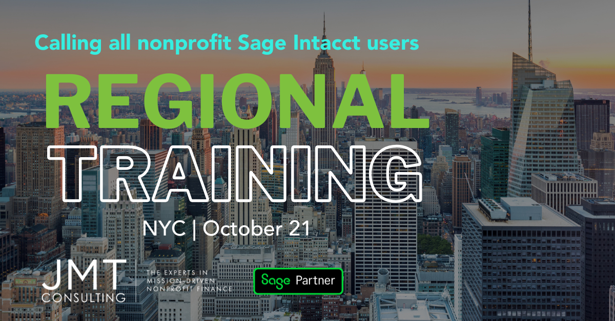 NYC Sage Intacct Training - JMT Consulting